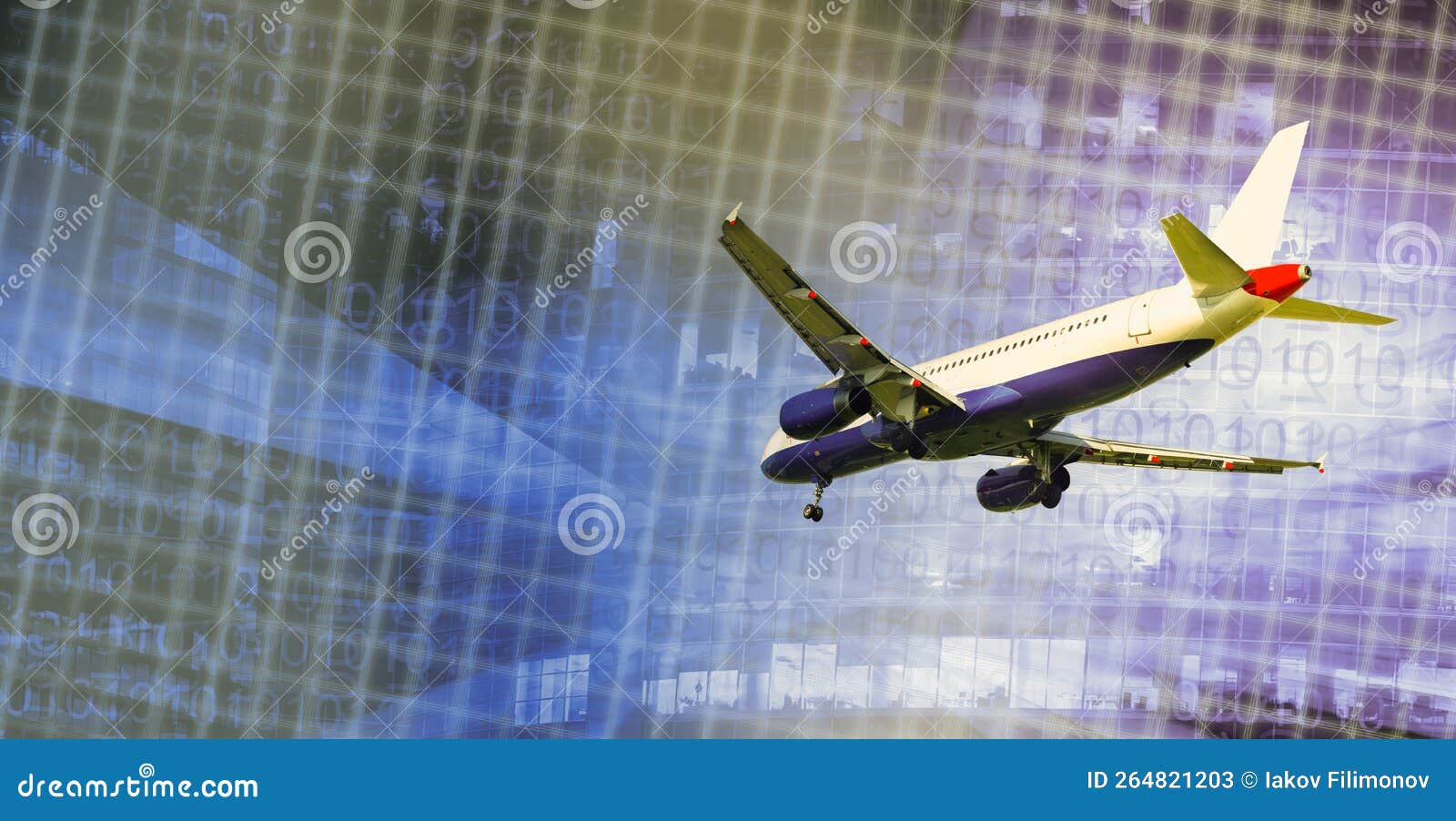 Airliner in Motion on Abstract Background Stock Image - Image of ...