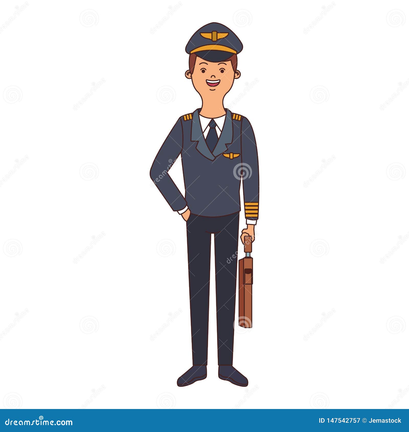 Airliner pilot cartoon stock vector. Illustration of labor - 147542757