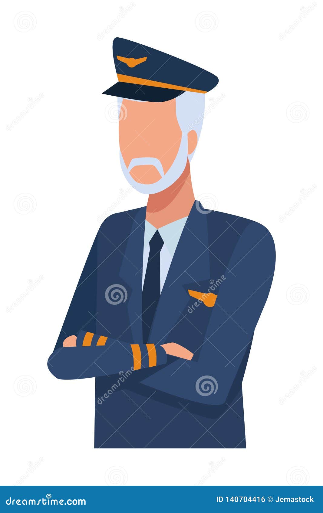 Airliner Pilot Worker Avatar Stock Vector - Illustration of cartoon ...