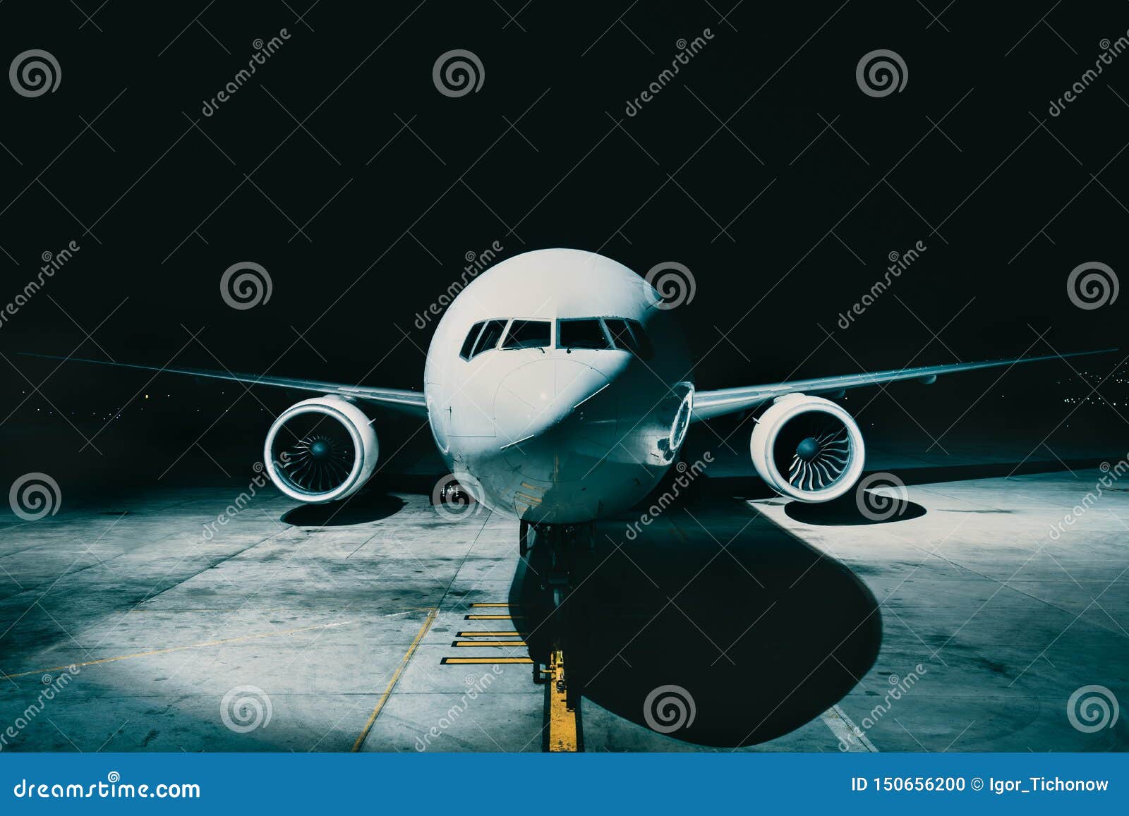 Airliner Plane Parked at the Terminal View from the Front Cockpit ...