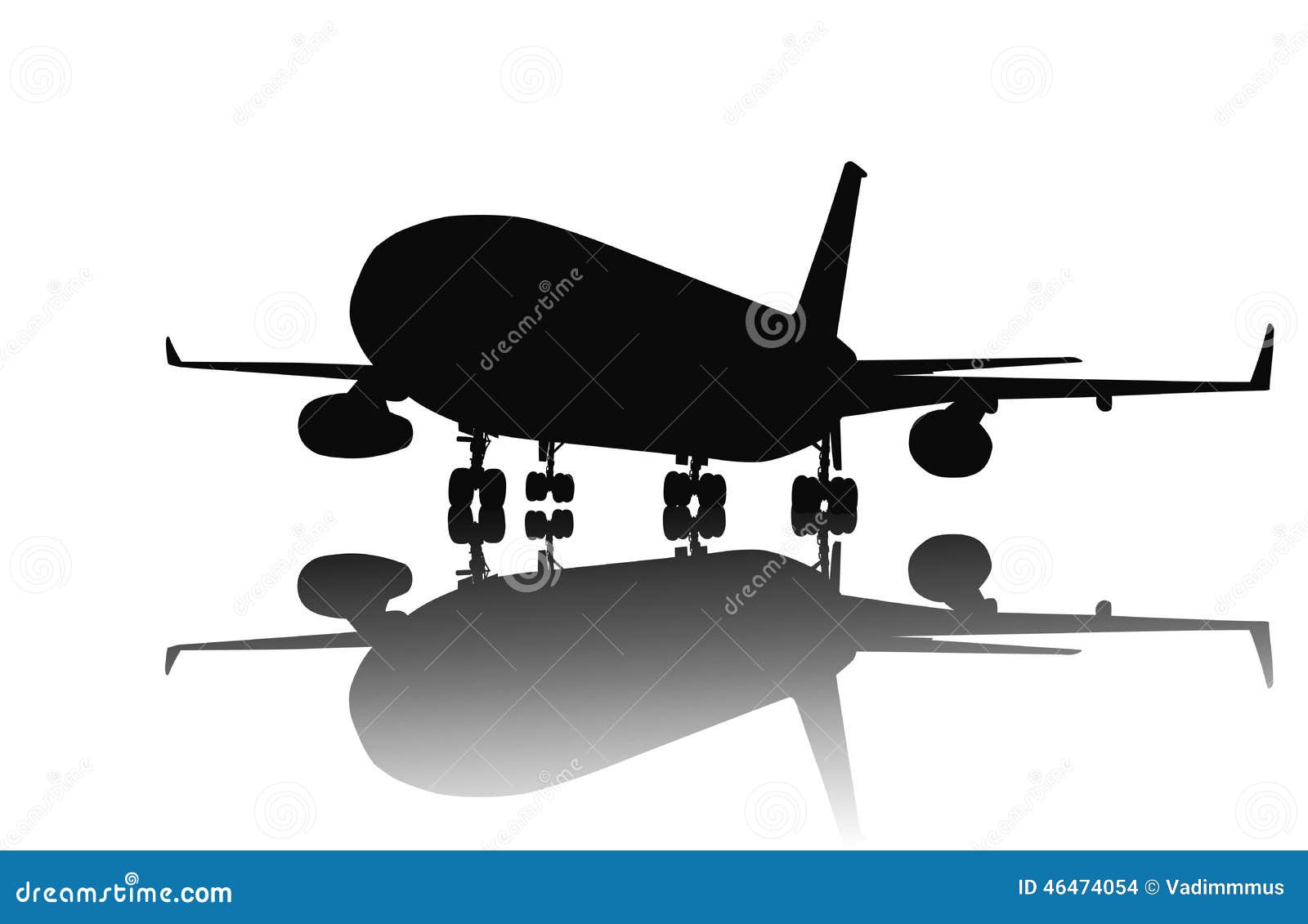 Airliner Silhouette Vector Illustration | CartoonDealer.com #46474054