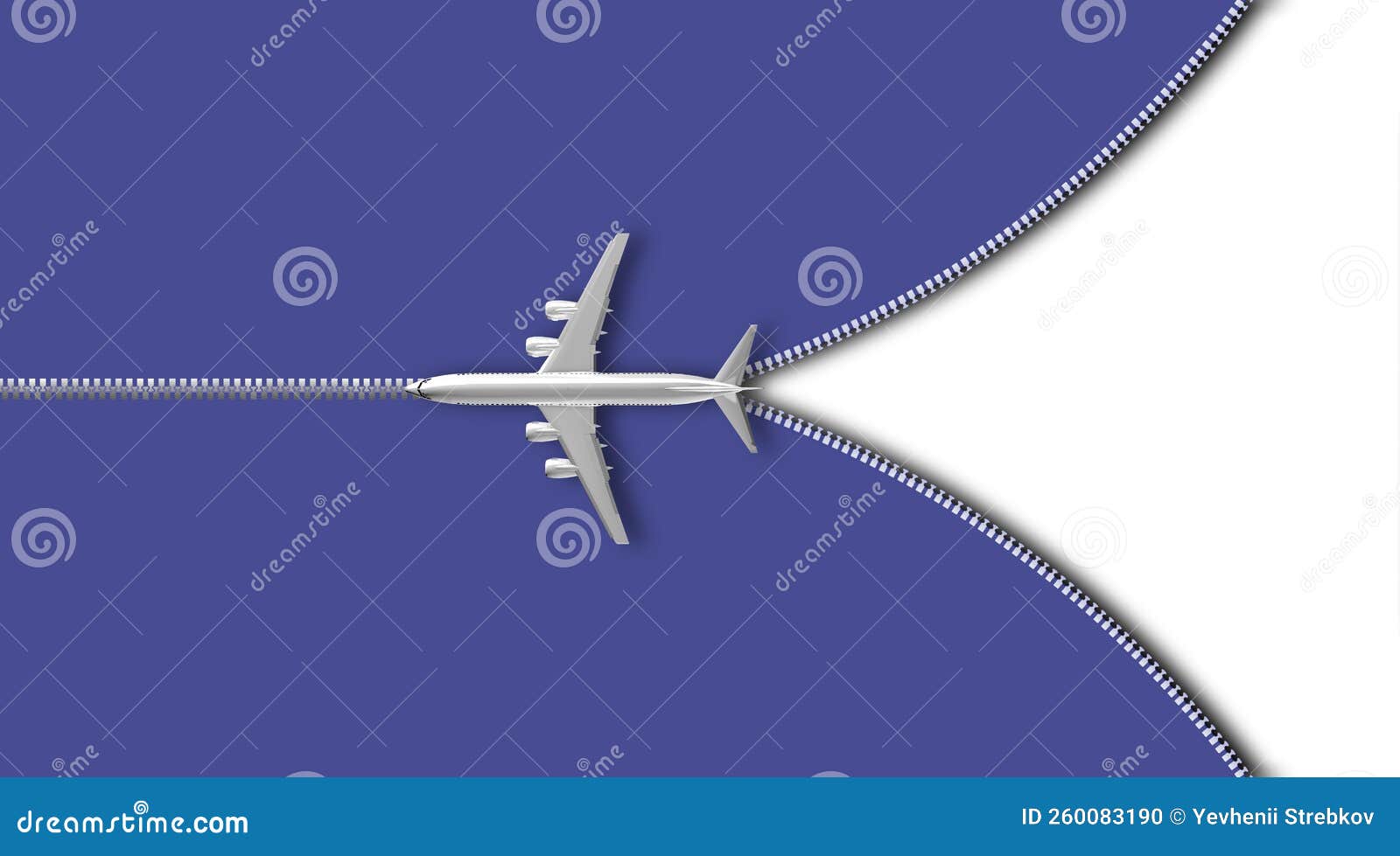 Airliner View from Above, Realistic 3d Plane. Passenger Plane on Runway ...