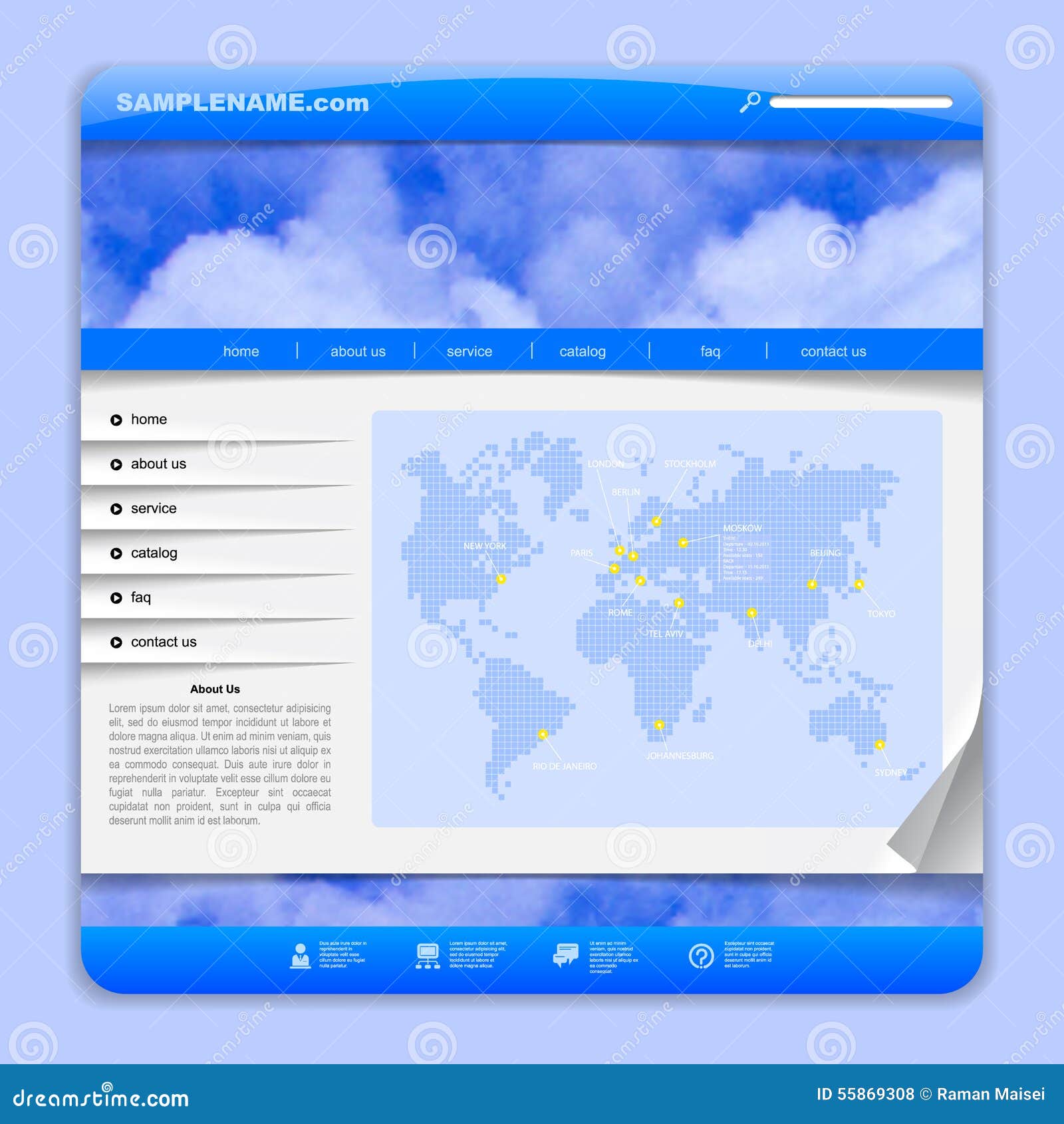 Airlines web design stock vector. Illustration of flying - 55869308