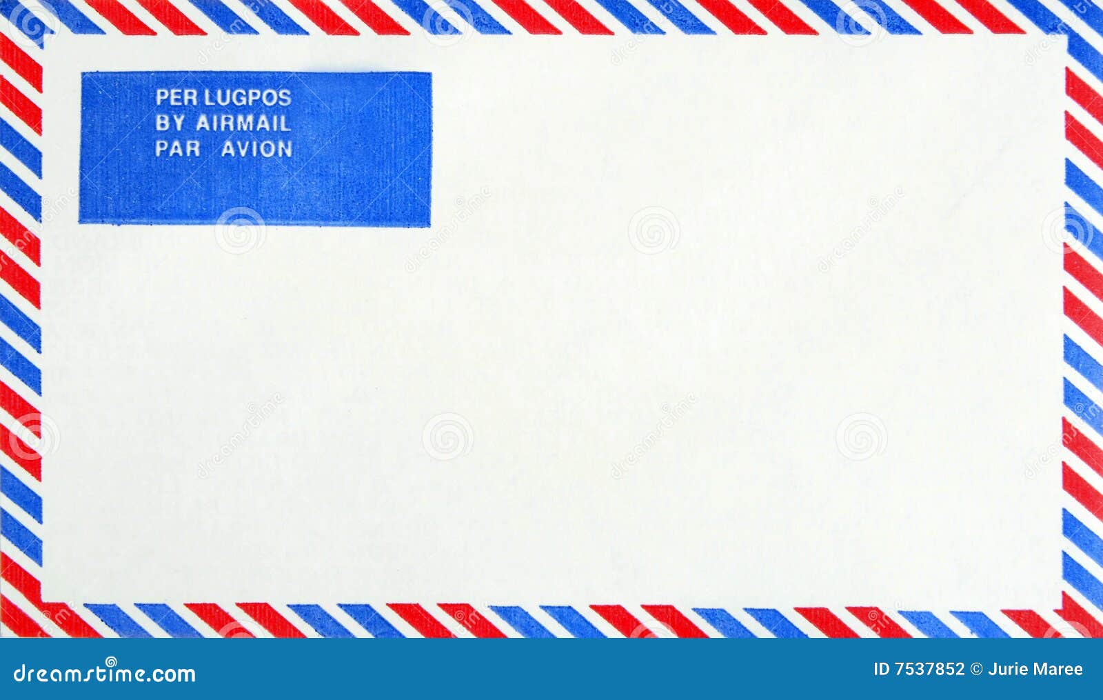 Airmail Envelope. stock photo. Image of white, paper, message - 7537852