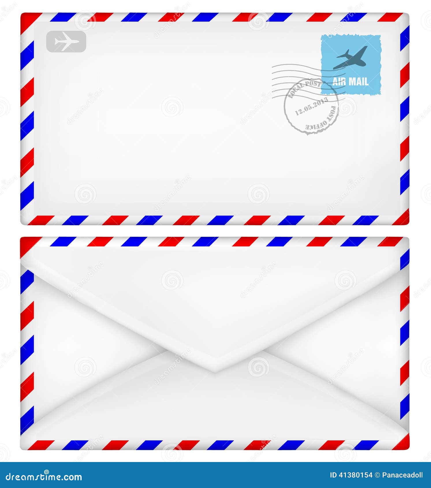 Airmail Envelope with Stamps. Stock Vector - Illustration of blue ... Airmail Envelope with Stamps. Stock Vector - Illustration of blue ...