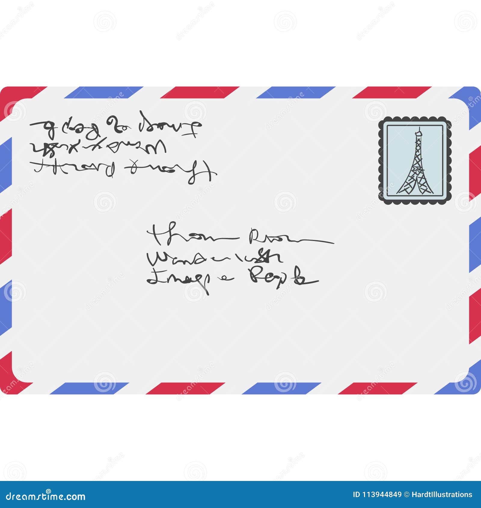 Airmail Envelope Vintage Letter Vector Illustration Stock Vector ... Airmail Envelope Vintage Letter Vector Illustration Stock Vector ...