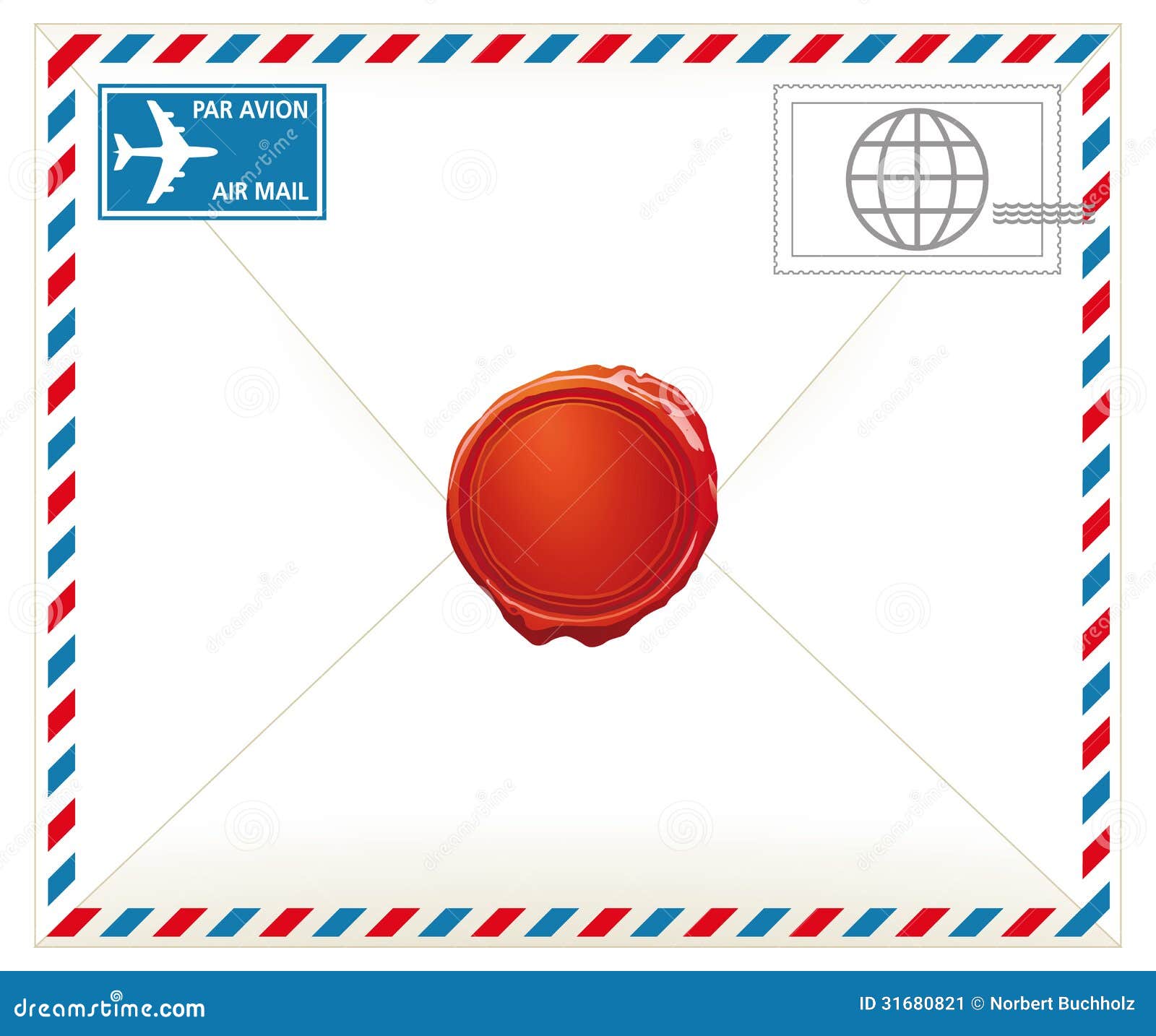 Airmail Letter Paper Cartoon Vector | CartoonDealer.com #46698133