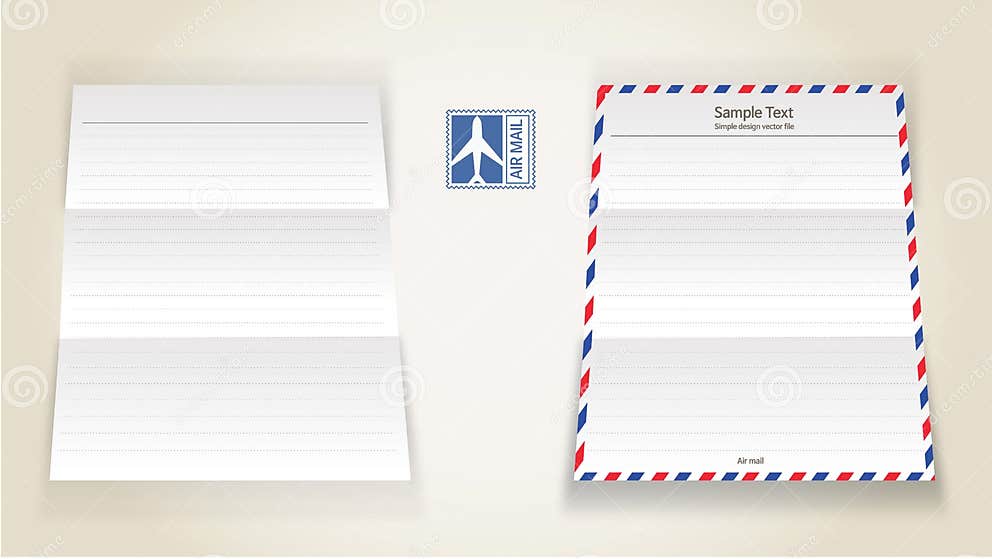 Airmail letter paper stock vector. Illustration of communication - 46698133