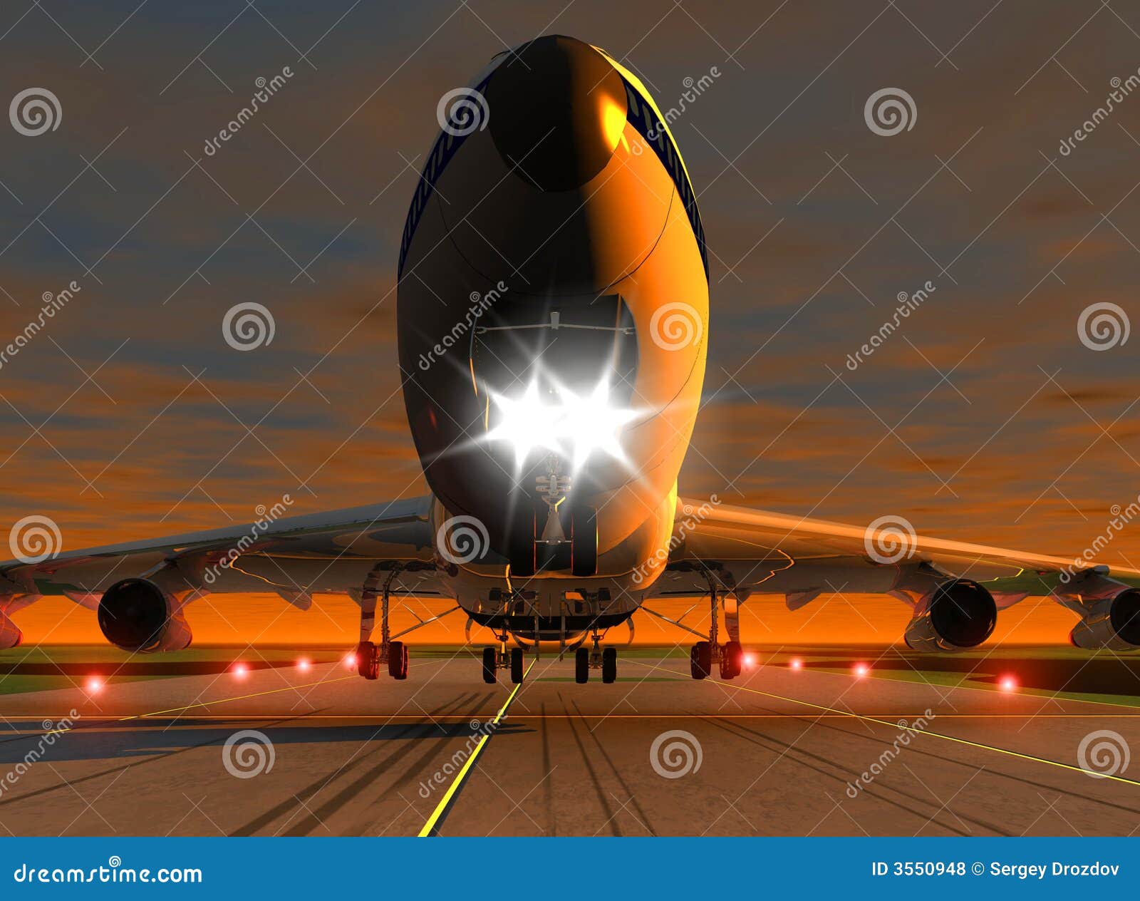 Airplane stock illustration. Illustration of profile, landing - 3550948