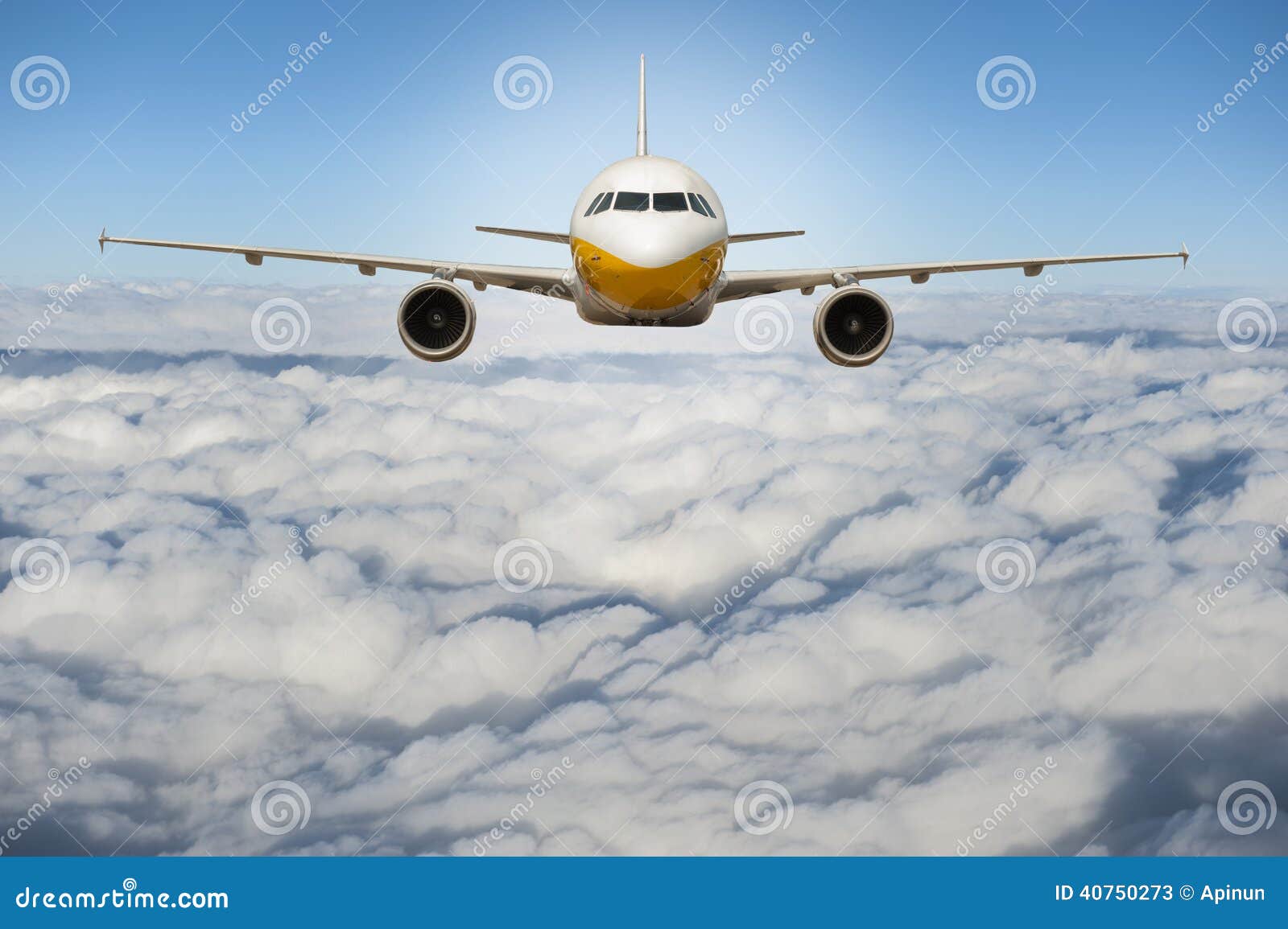Airplane Above Cloud and Sky Stock Image - Image of beautiful, flight ...