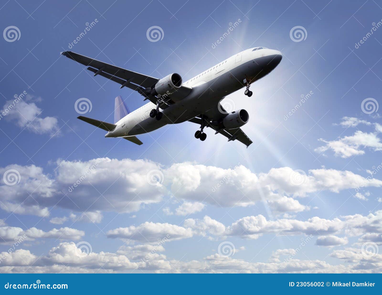 Airplane above the clouds stock photo. Image of speed - 23056002