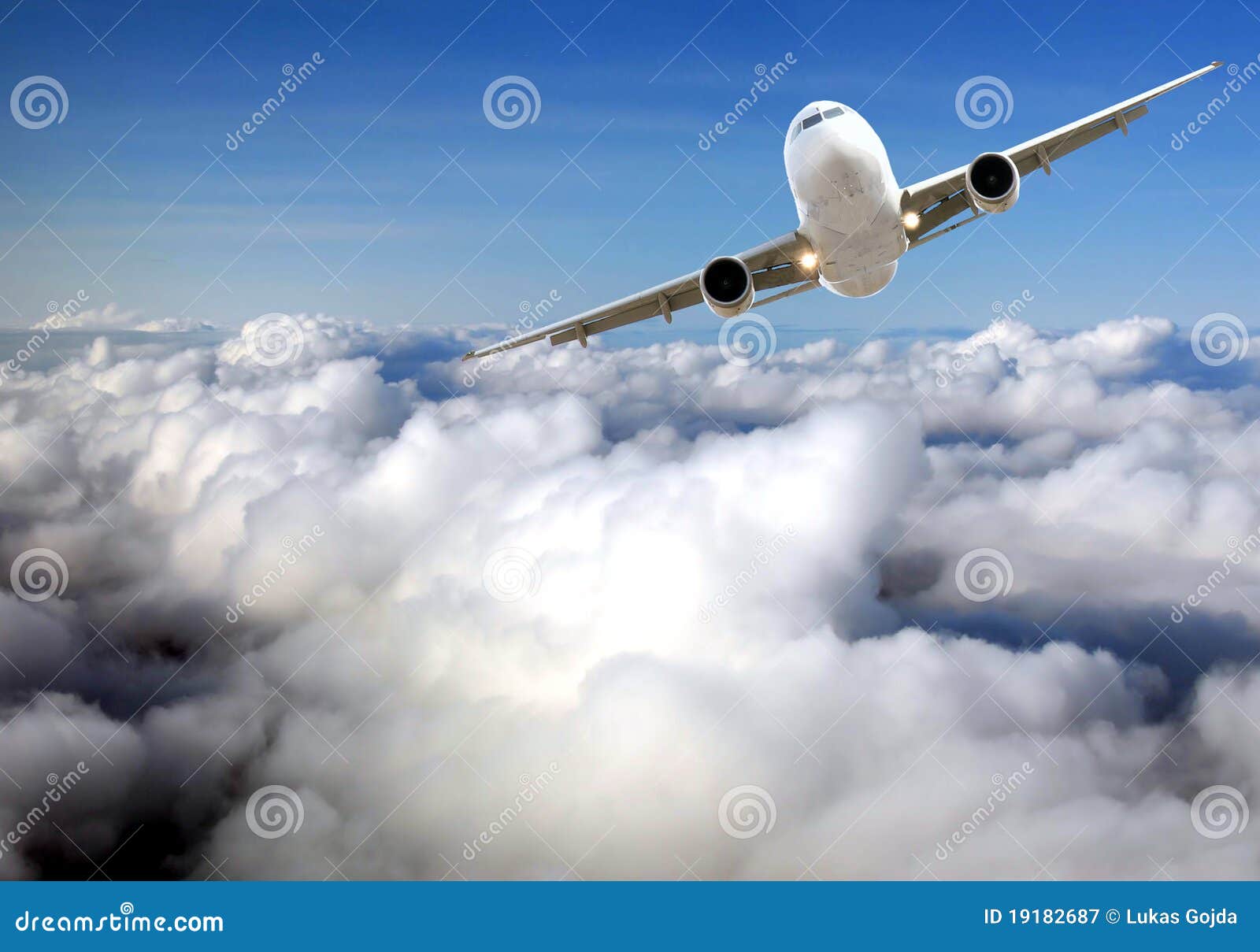 Airplane above sky stock image. Image of flight, plane - 19182687