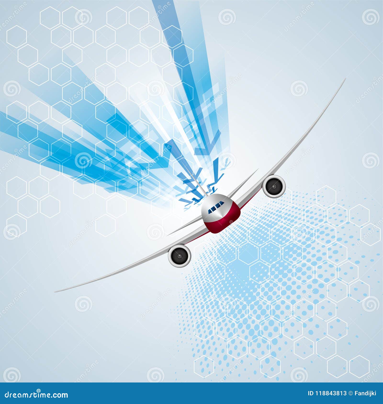 Airplane on an Abstract Technology Background. Stock Vector ...
