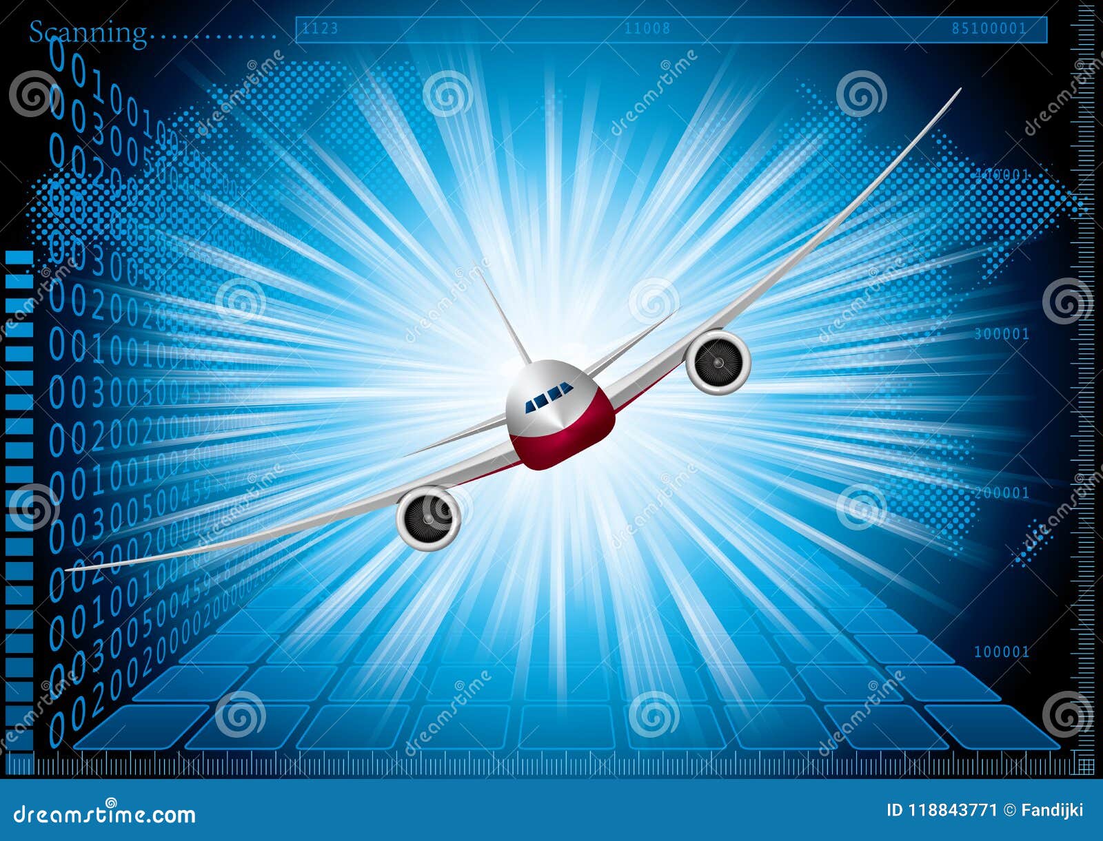 Airplane on an Abstract Technology Background. Stock Vector ...