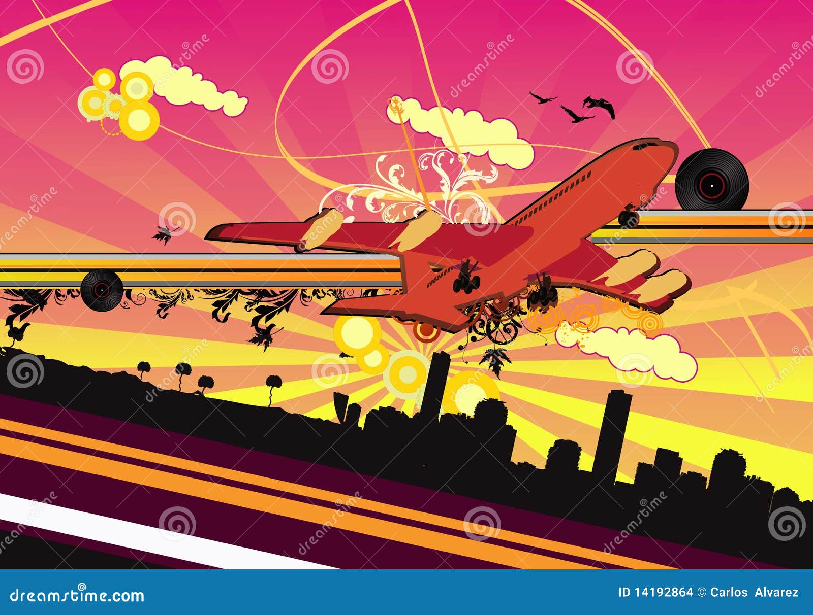 Airplane Abstract Vector Illustration Stock Illustration - Illustration ...