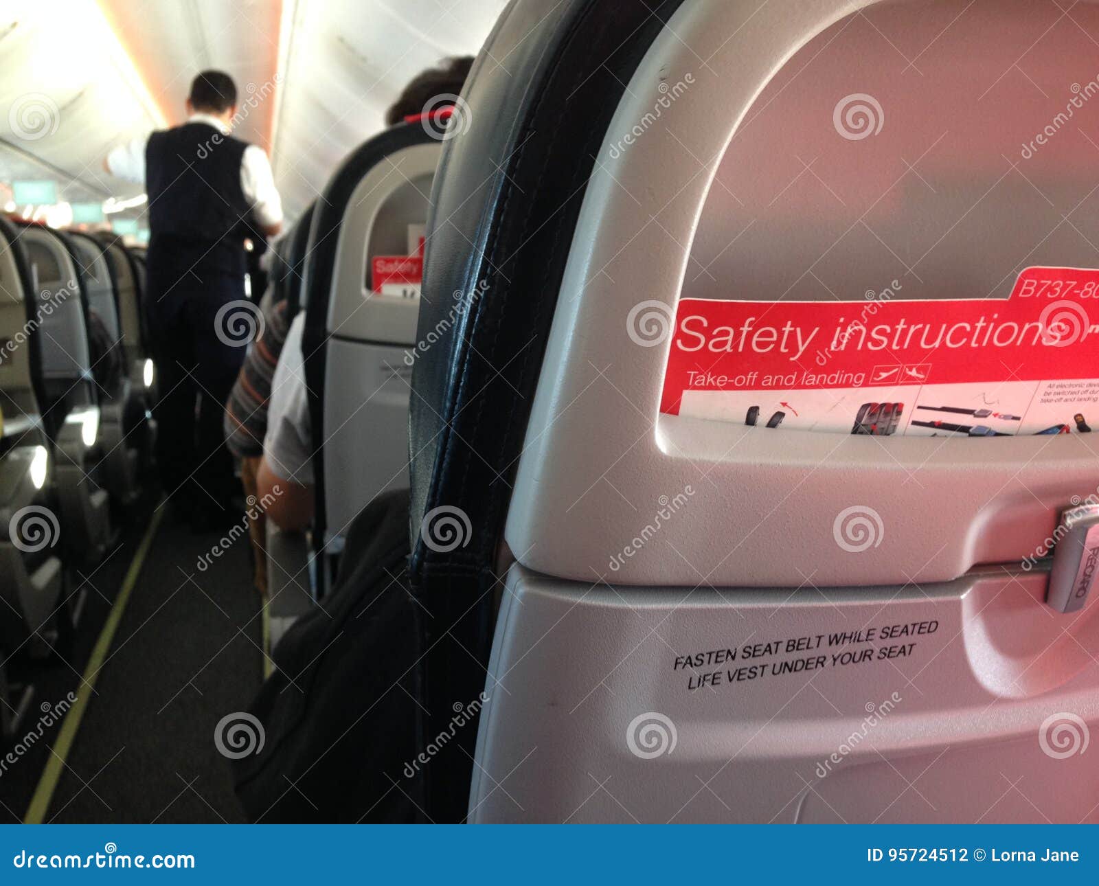 Airplane Aircraft Plane Cabin Seats from Back Stock Photo - Image of ...