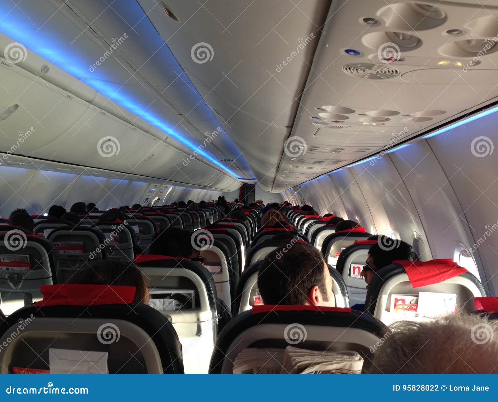 Airplane Aircraft Plane Cabin Seats from Back Editorial Photography ...