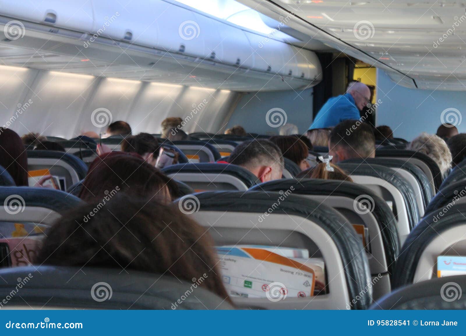 Airplane Aircraft Plane Cabin Seats From Back Editorial Photo ...