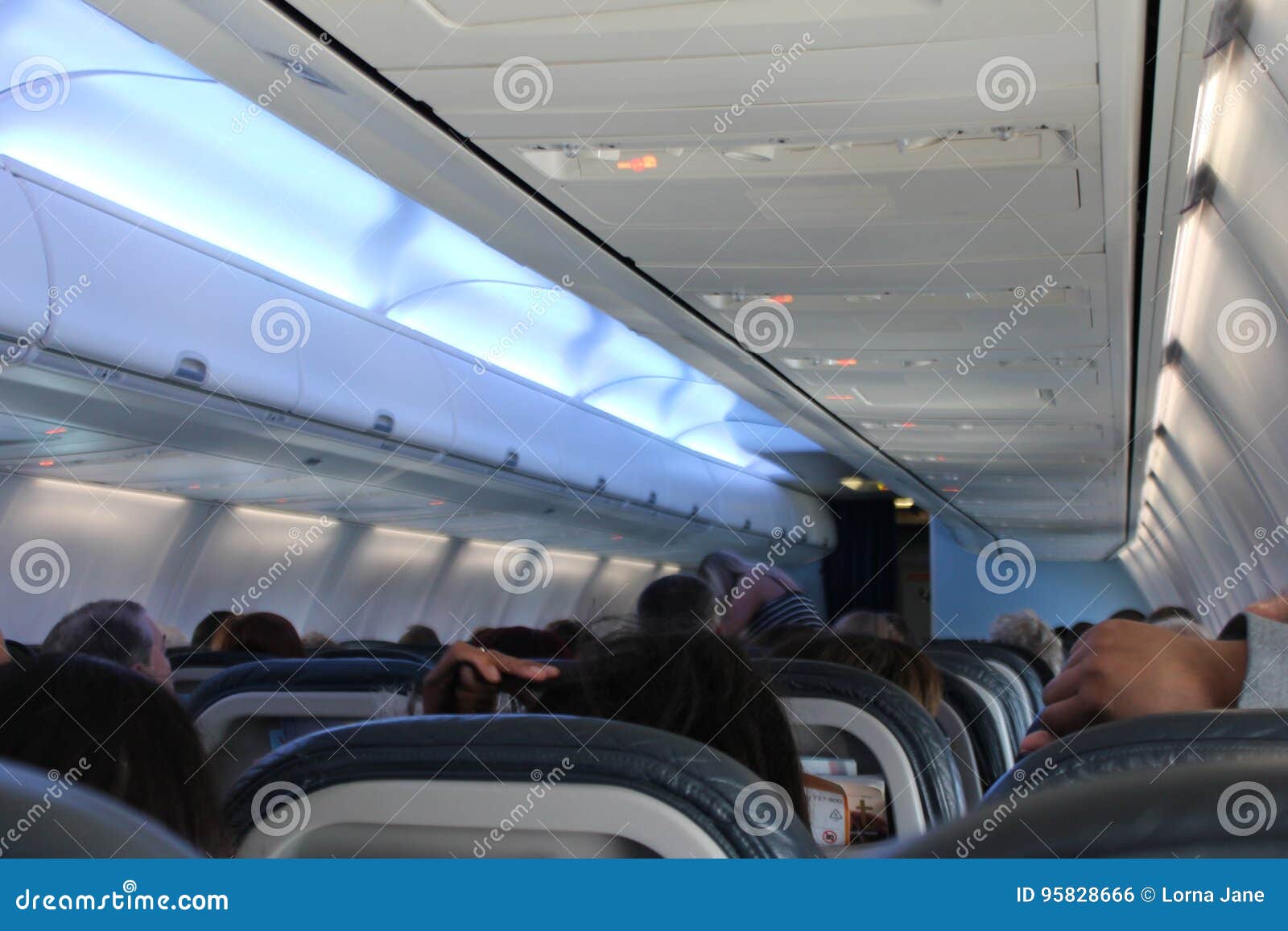 Airplane Aircraft Plane Cabin Seats from Back Editorial Photo - Image ...