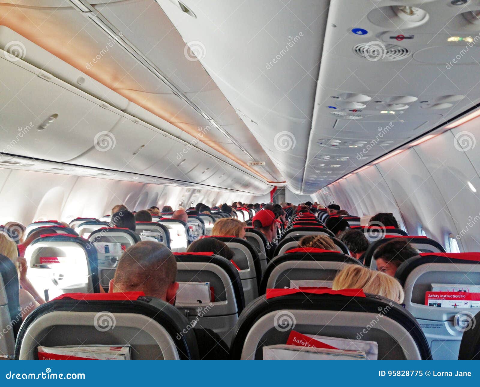 Airplane Aircraft Plane Cabin Seats Stock Image - Image of seat, inside ...