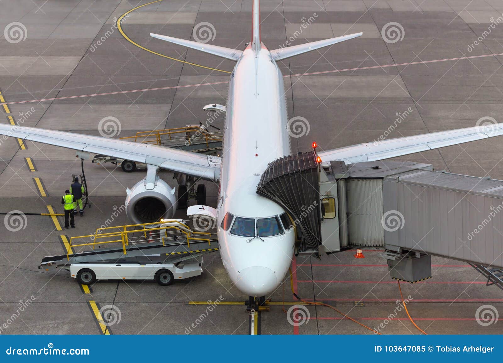 Airplane at an Airport Gate Stock Image - Image of passenger, gate ...