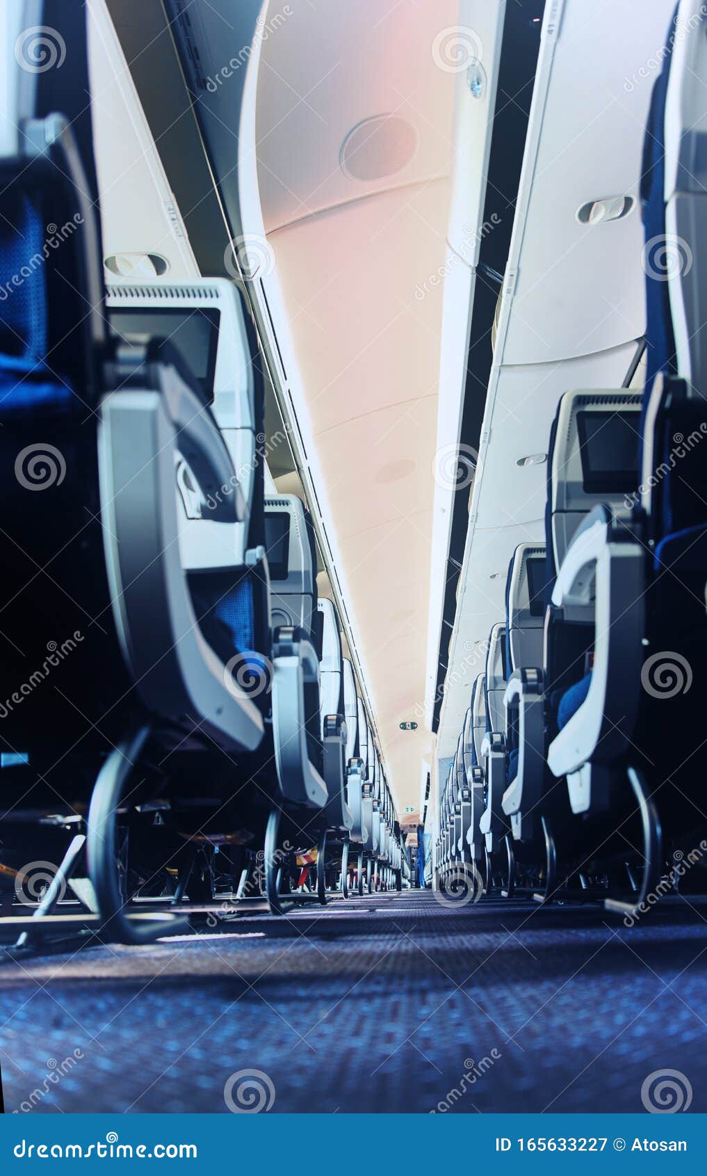 Airplane aisle stock image. Image of cost, aero, class - 165633227