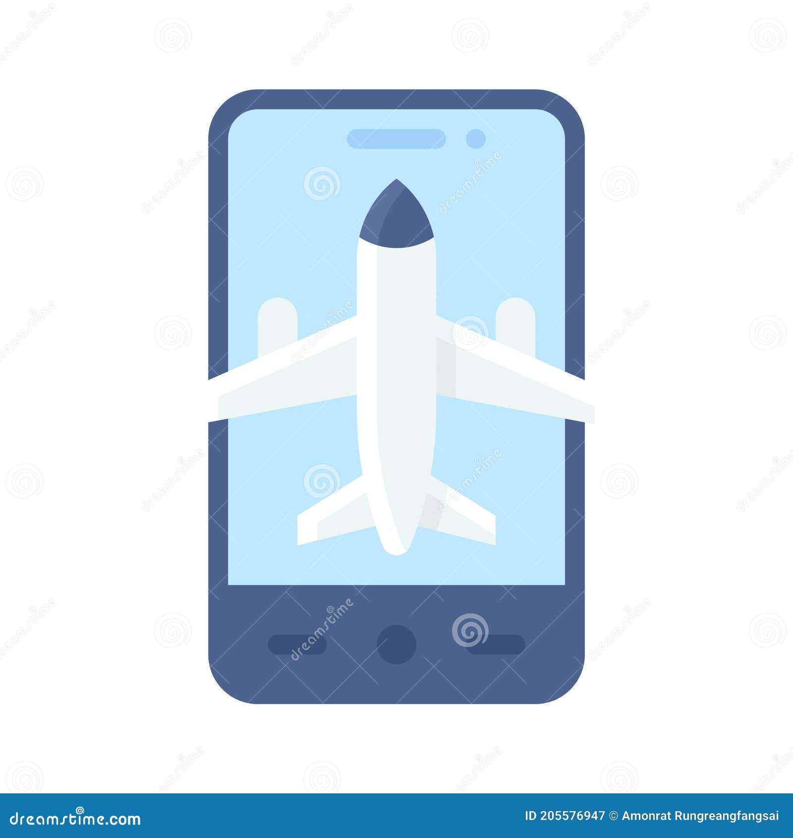 Airplane App Icon, Mobile Application Vector Illustration Stock Vector ...