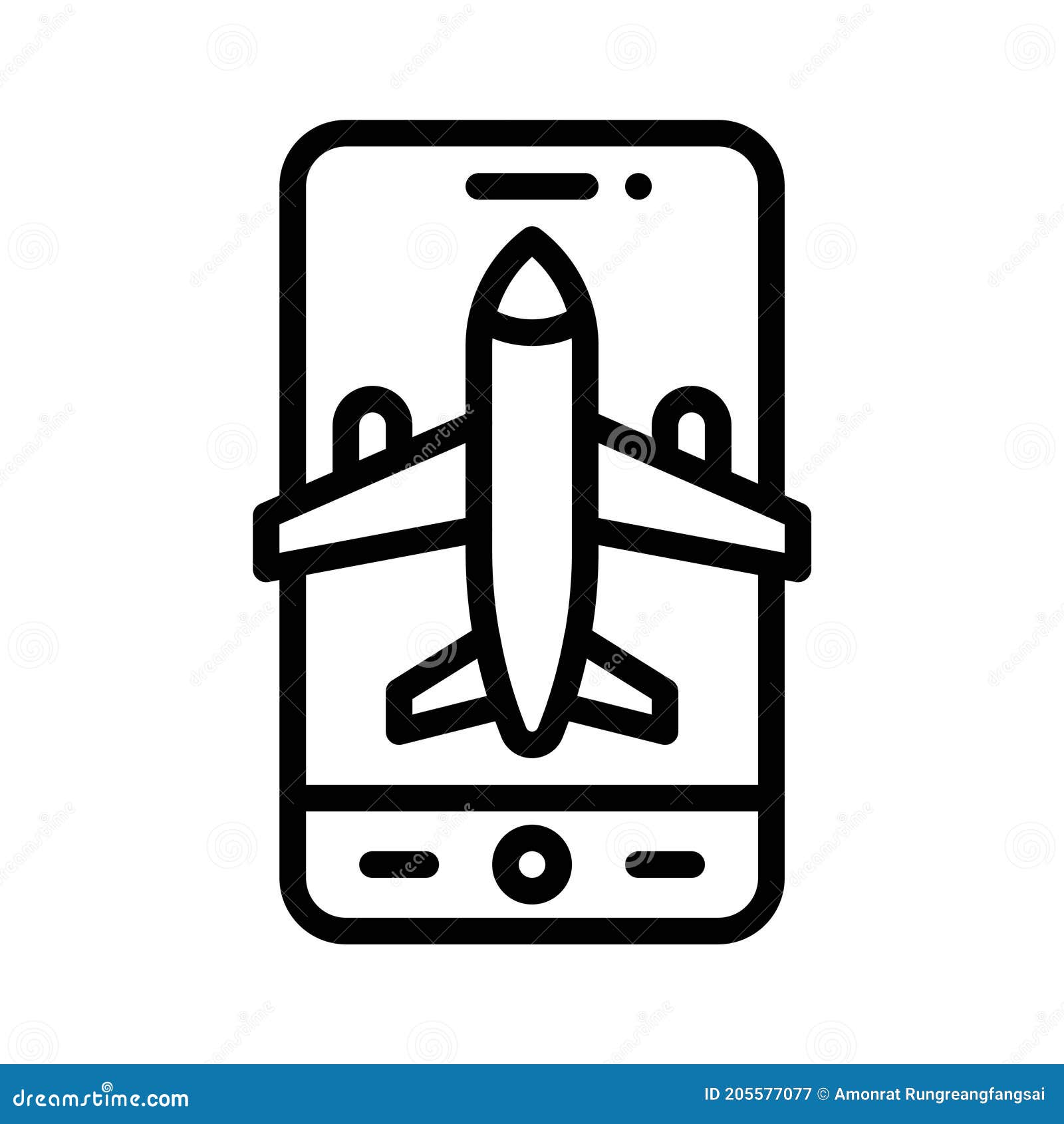 Airplane App Icon, Mobile Application Vector Illustration Stock Vector ...