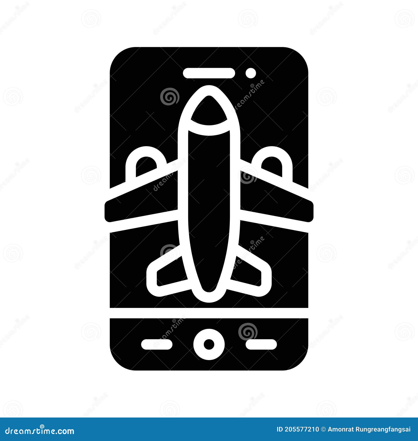 Airplane App Icon, Mobile Application Vector Illustration Stock Vector ...