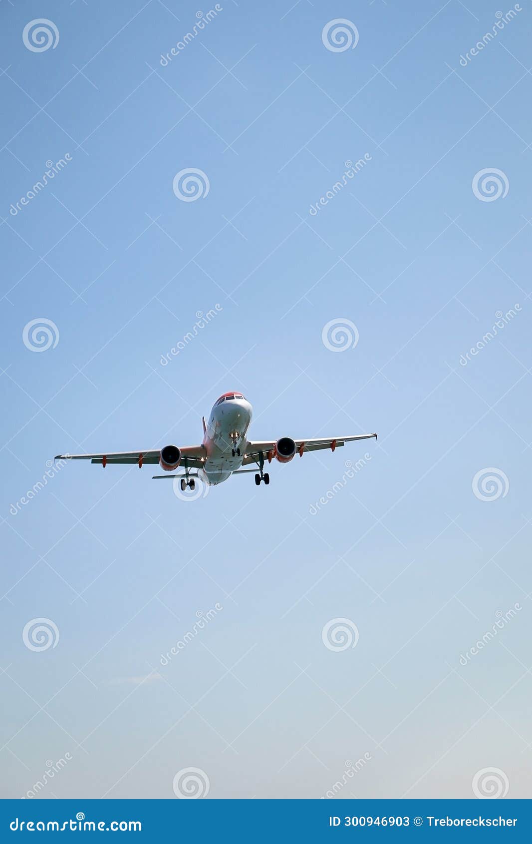 Airplane on Approach in the Air Stock Image - Image of transport ...