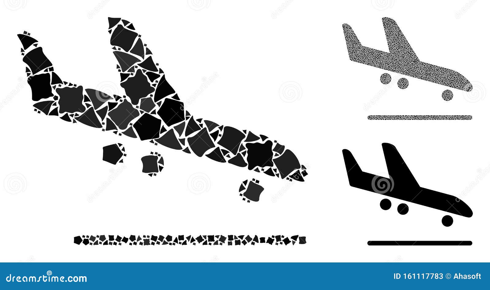 Airplane Arrival Mosaic Icon of Tremulant Pieces Stock Vector ...