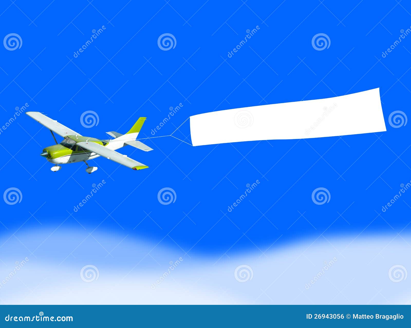 Airplane banner stock illustration. Illustration of cloudscape - 26943056