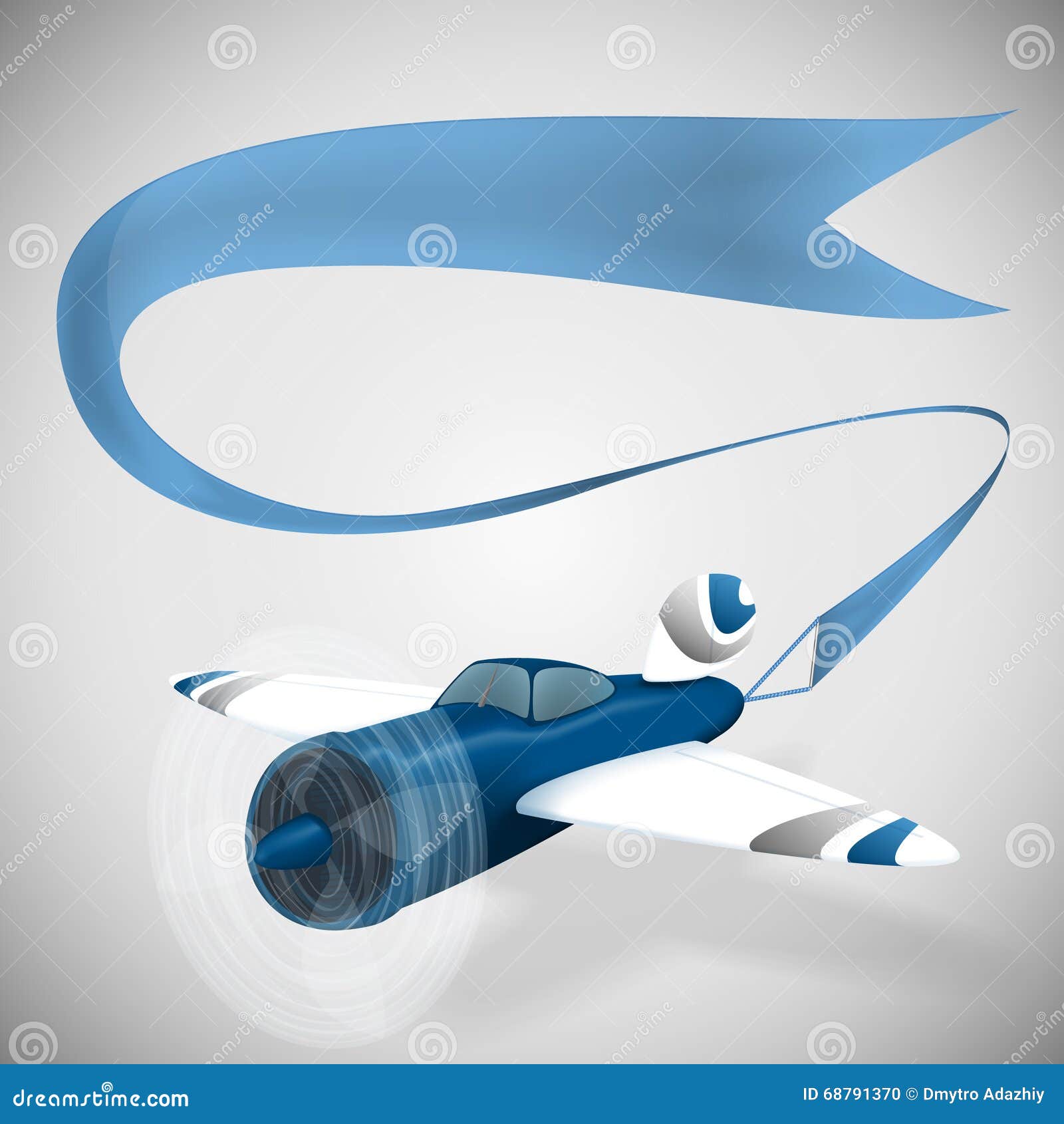 Airplane with banner. stock vector. Illustration of silver - 68791370