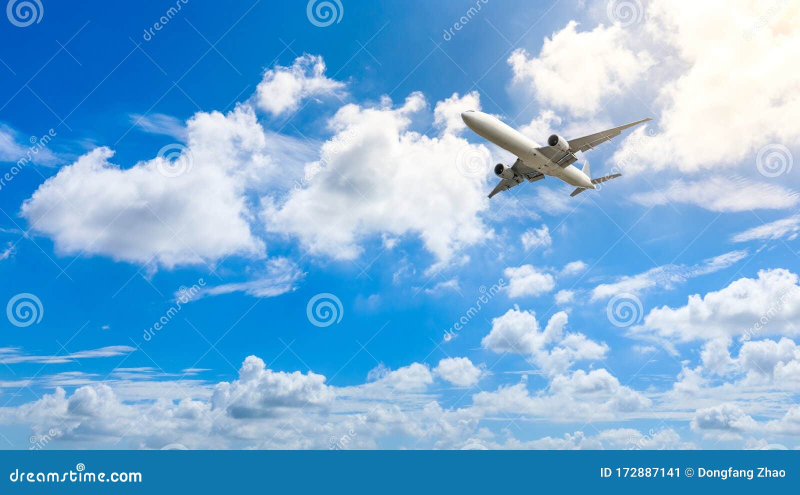 Airplane and Beautiful Sky in Spring Stock Image - Image of aviation ...