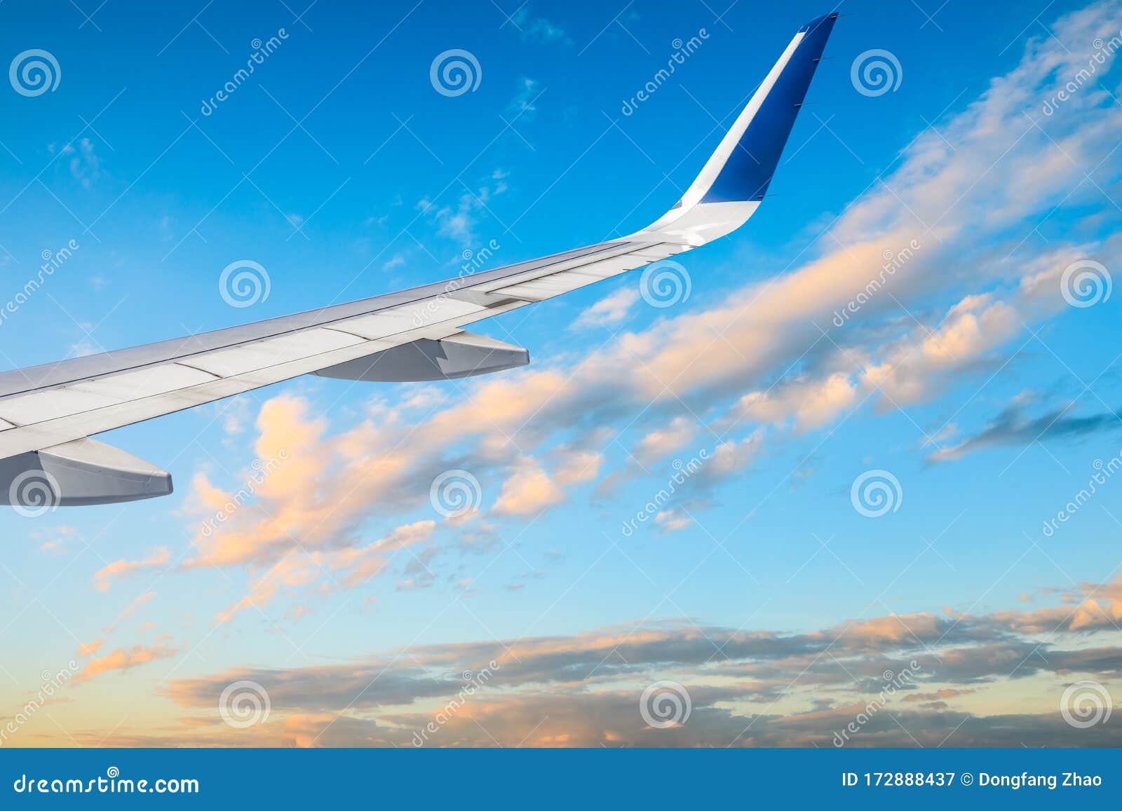Airplane and Beautiful Sky in Spring Stock Image - Image of airplane ...