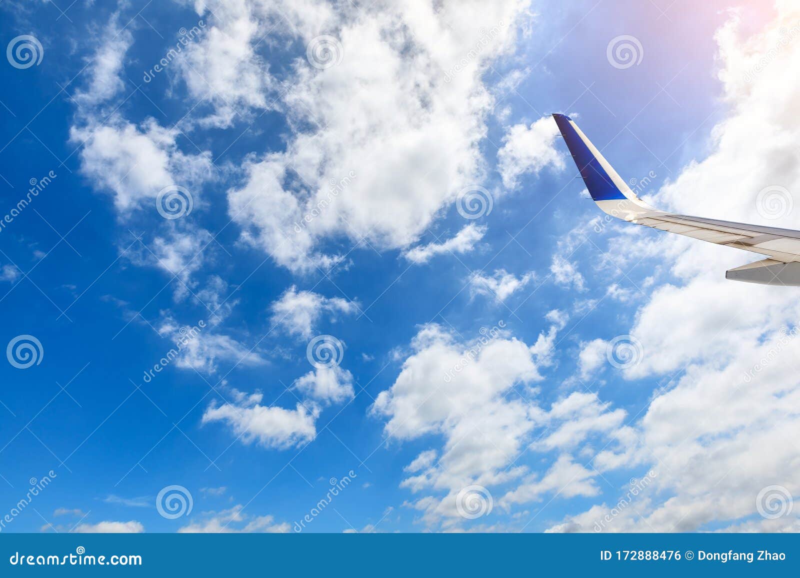 Airplane and Beautiful Sky in Spring Stock Photo - Image of destination ...