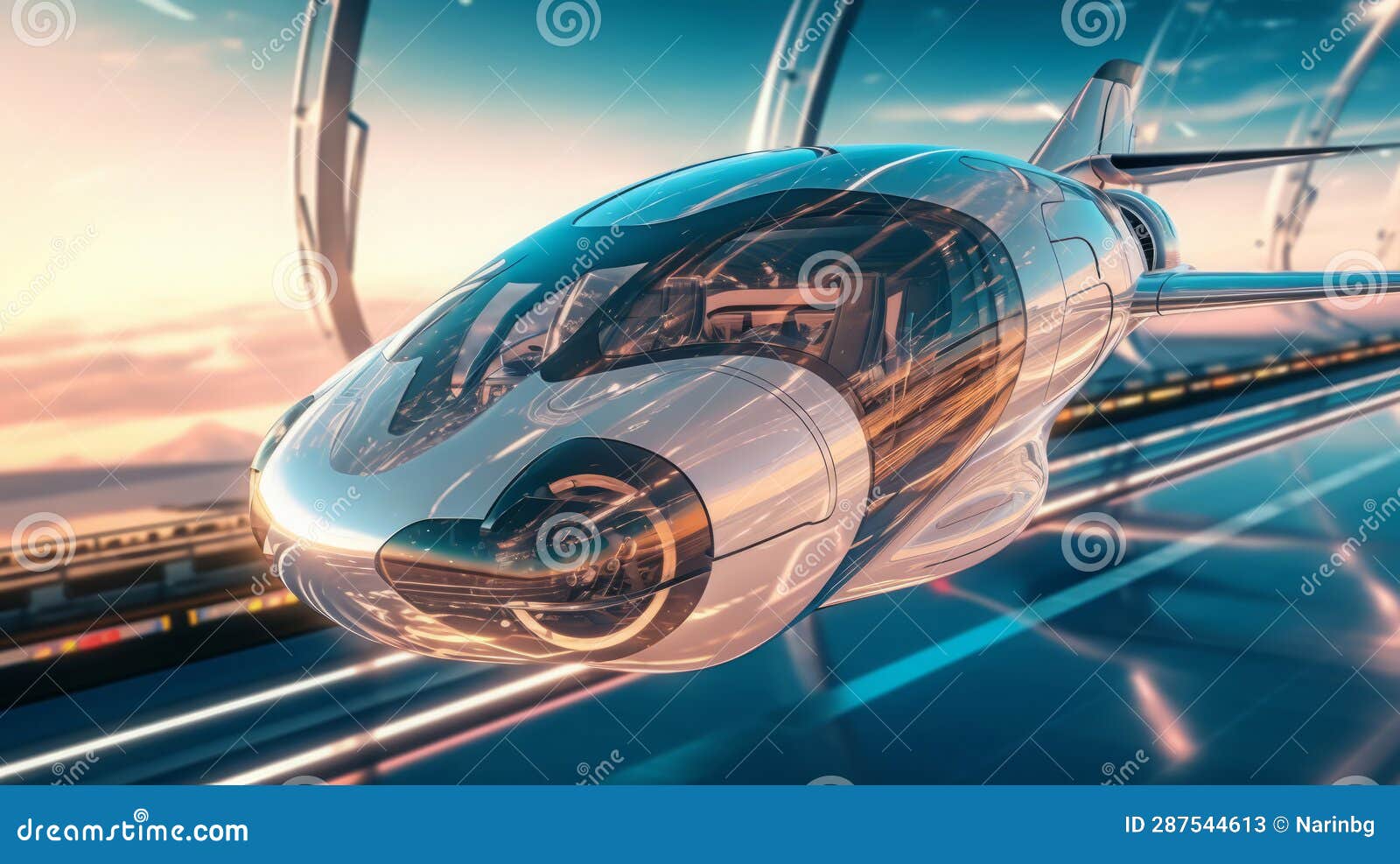 Airplane of a Beautiful Transportation with Futuristic Design. AI ...