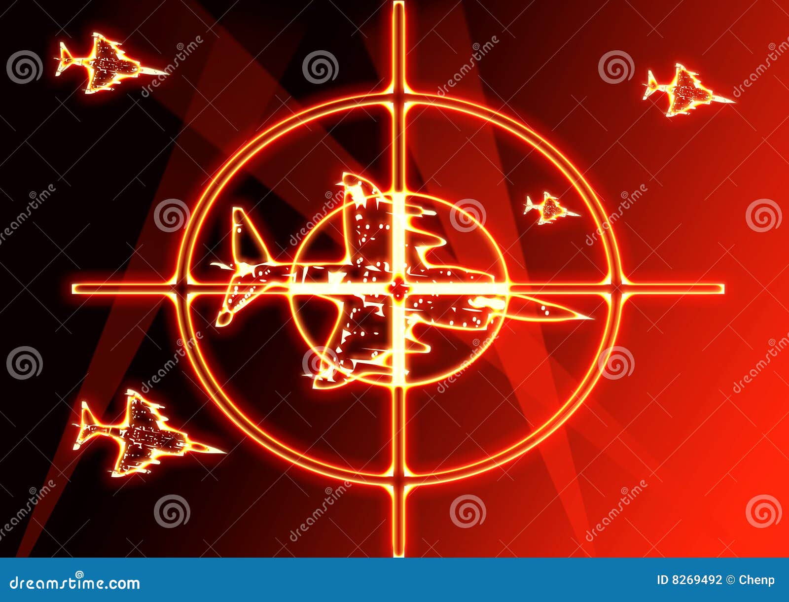 The Airplane Been Take Aim at Stock Illustration - Illustration of deep ...