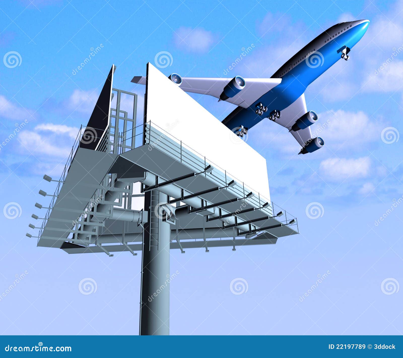Airplane and billboard stock illustration. Illustration of advert ...
