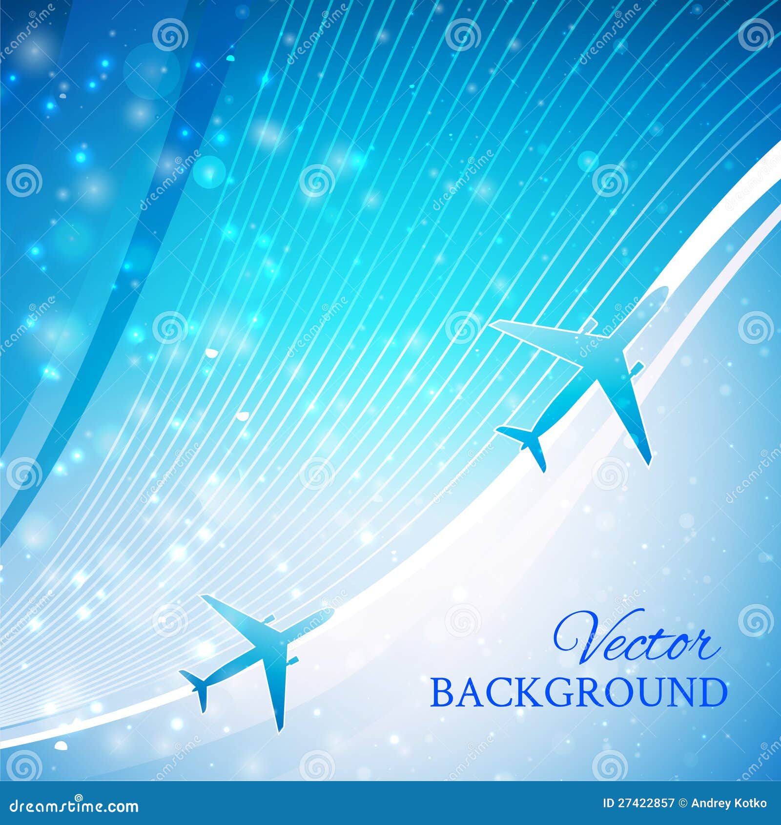 Airplane on Blue Background Stock Vector - Illustration of style ...