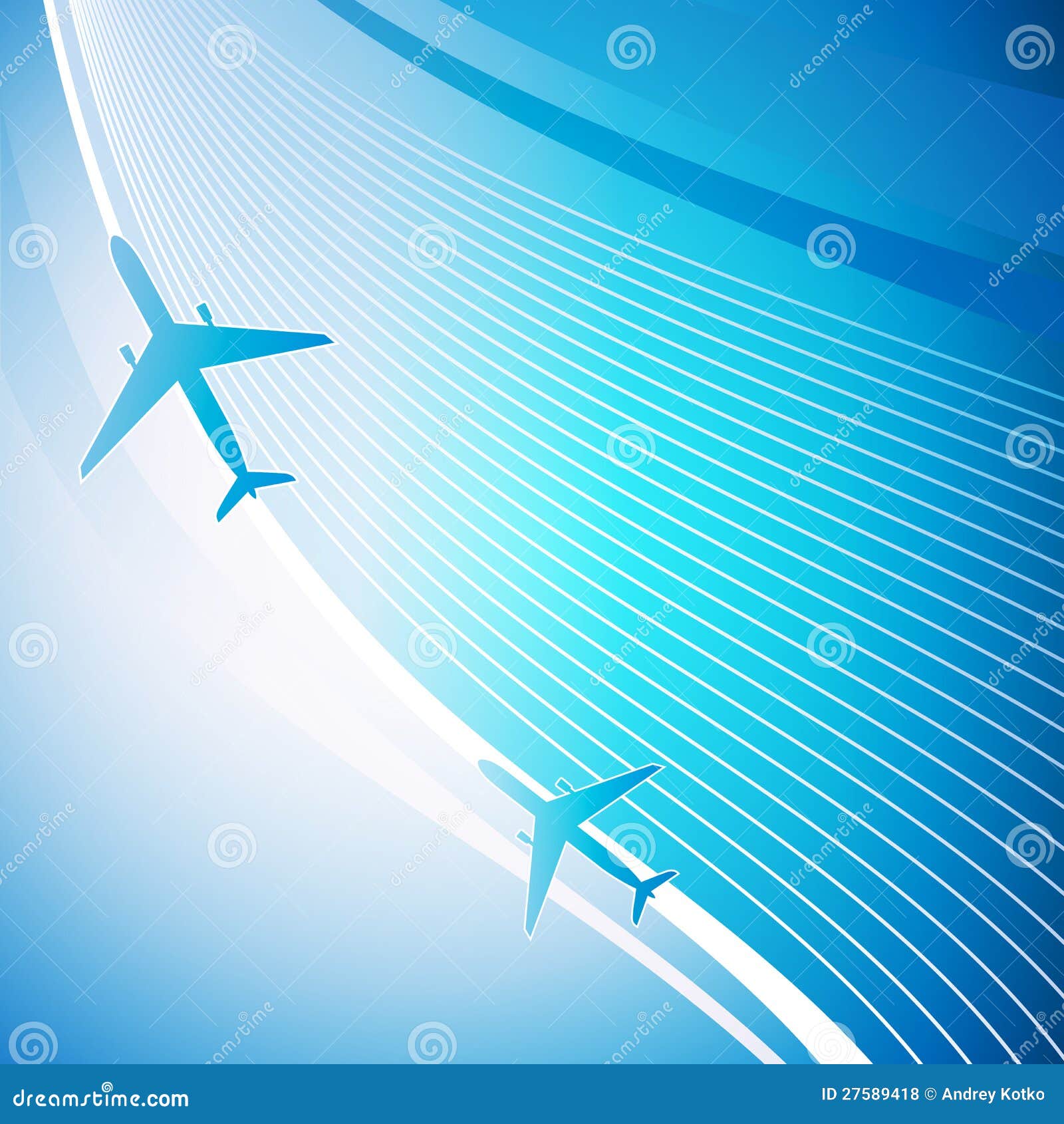 Airplane on Blue Background Stock Vector - Illustration of ...