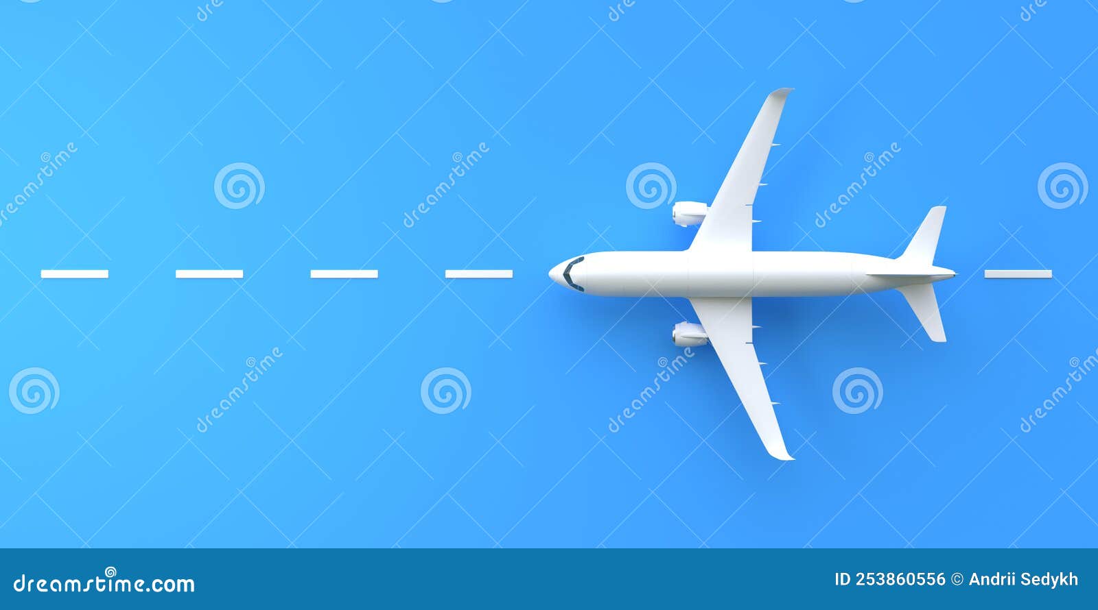 Airplane on a Blue Background with Copy Space Stock Illustration ...