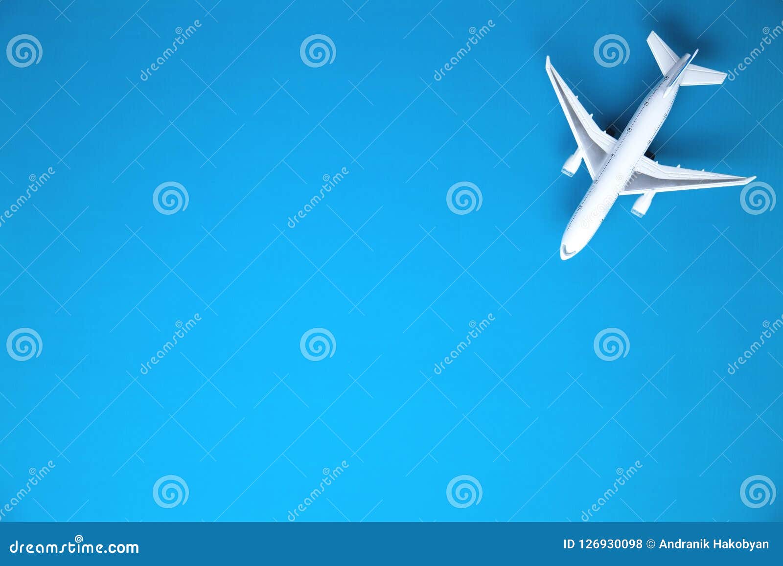 Airplane on Blue Background. Travel Concept Stock Photo - Image of ...