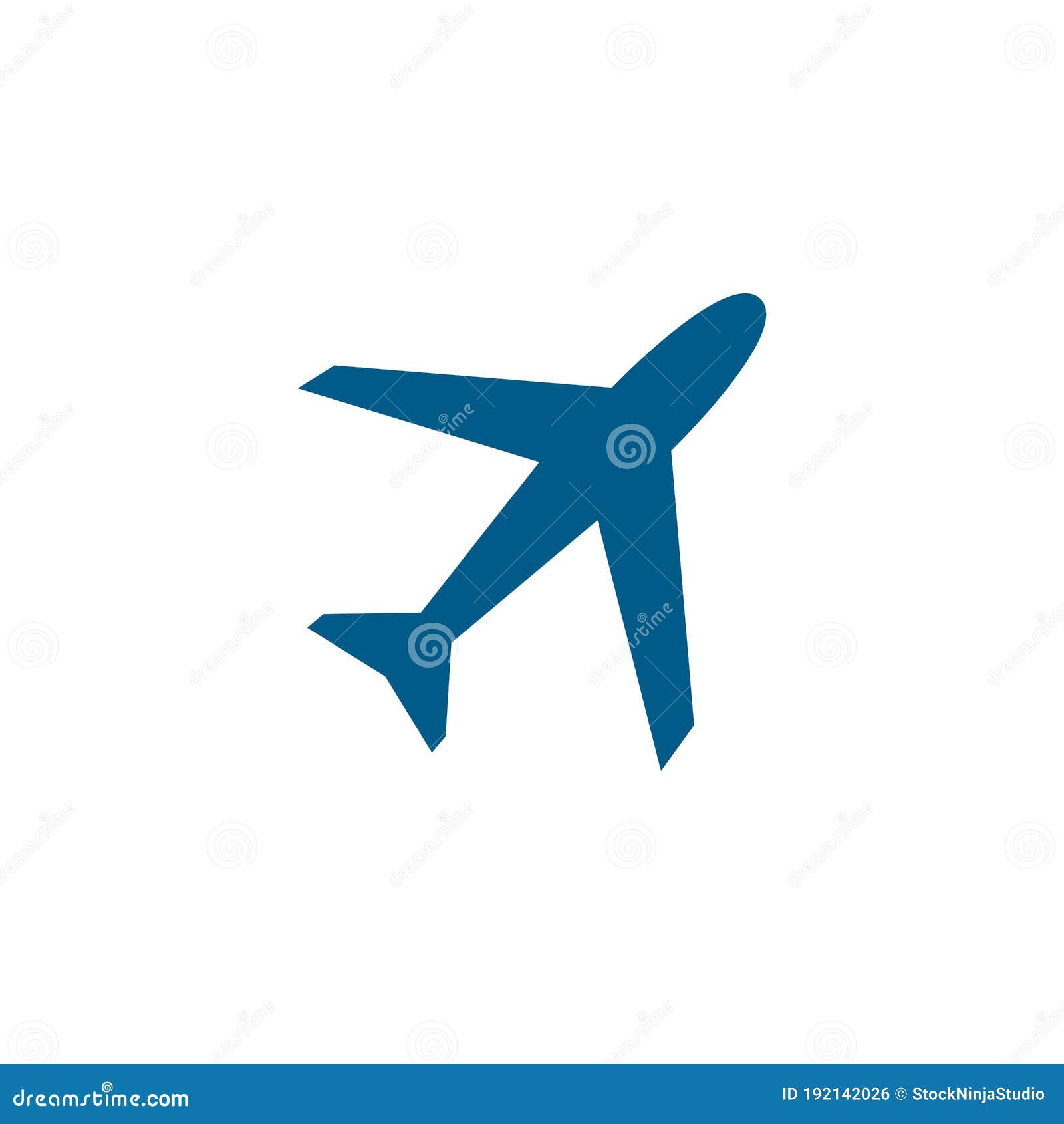Airplane Blue Icon on White Background. Blue Flat Style Vector ...