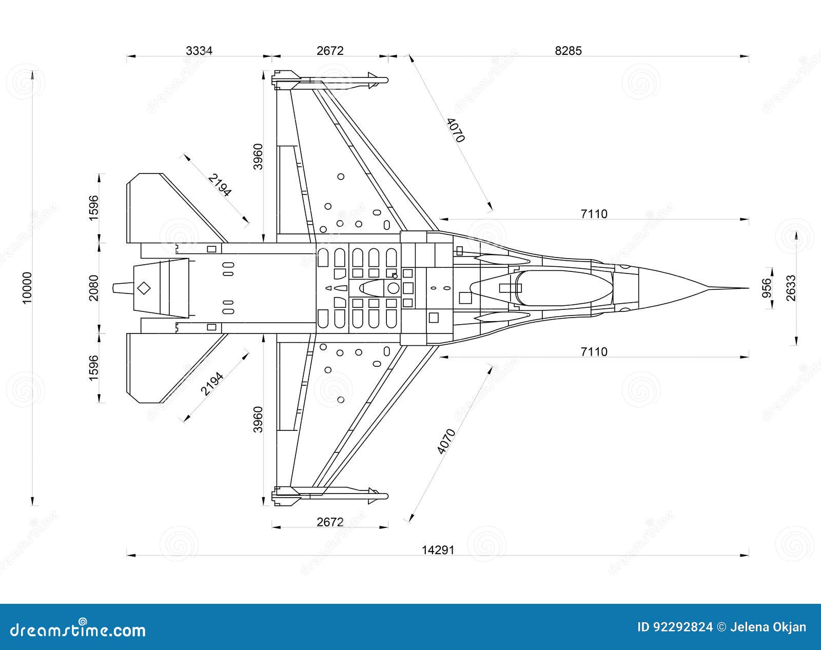 Airplane blueprint stock illustration. Illustration of draft - 92292824