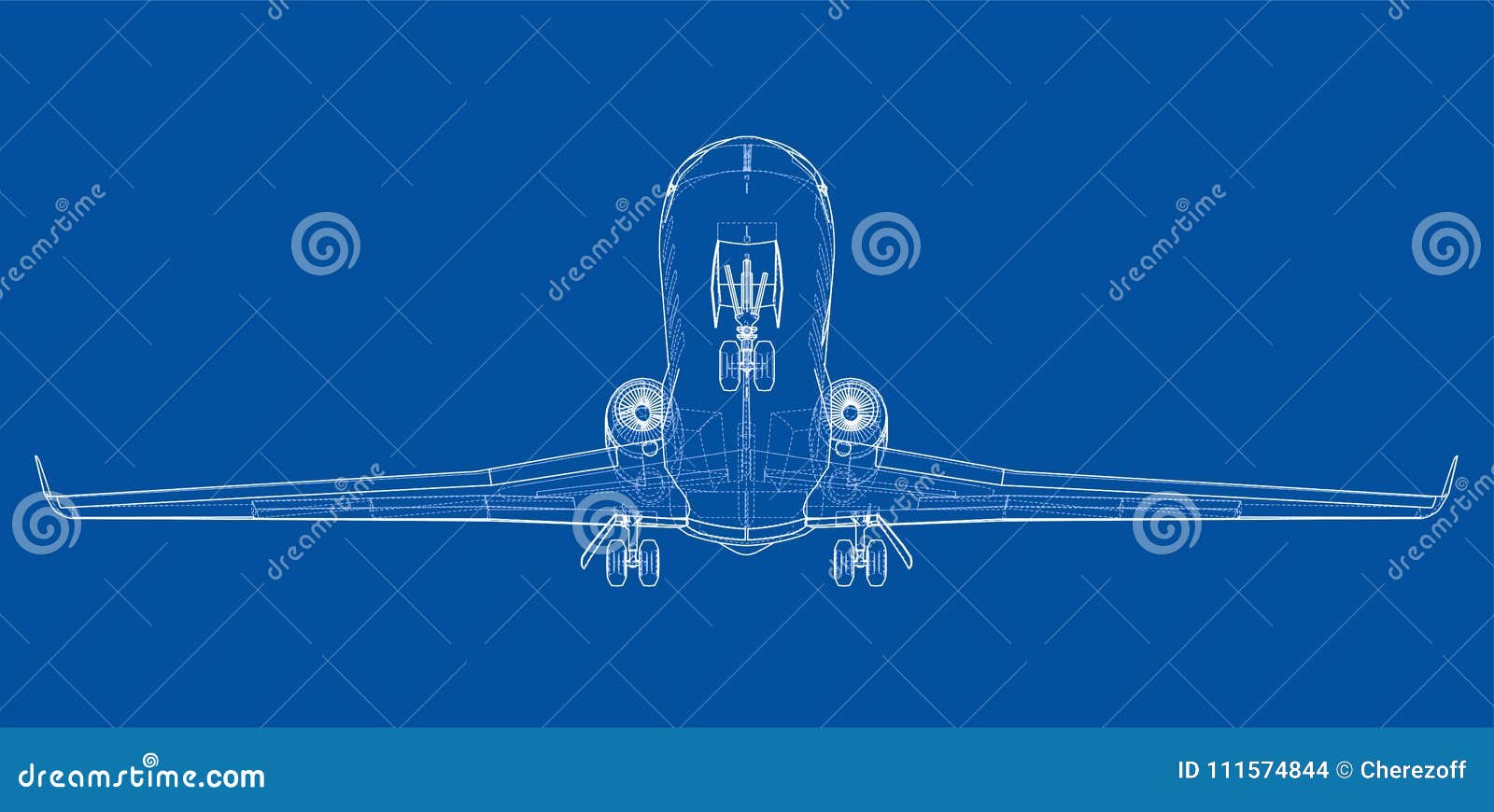 Airplane blueprint. Vector stock vector. Illustration of drafting ...