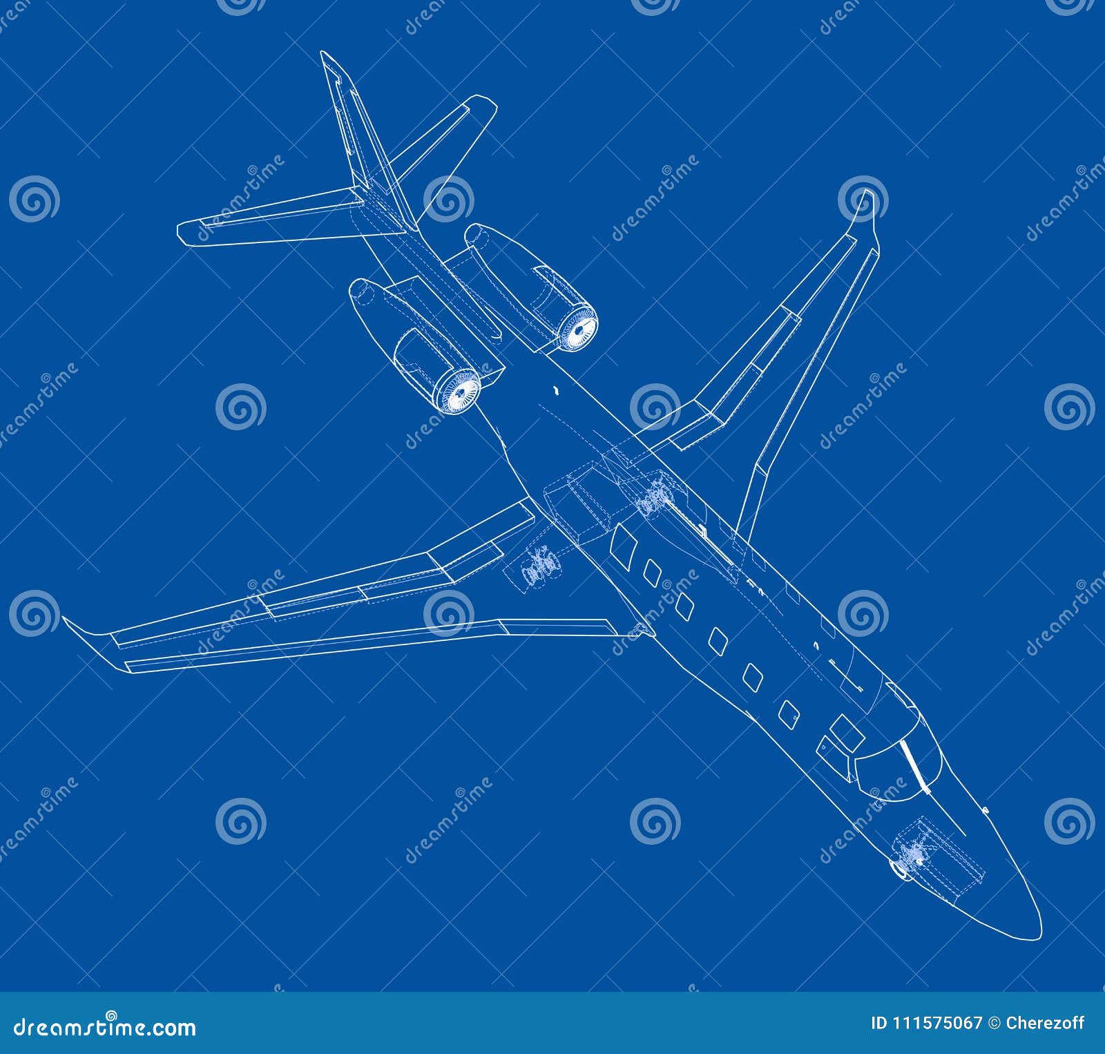 Airplane blueprint. Vector stock vector. Illustration of background ...