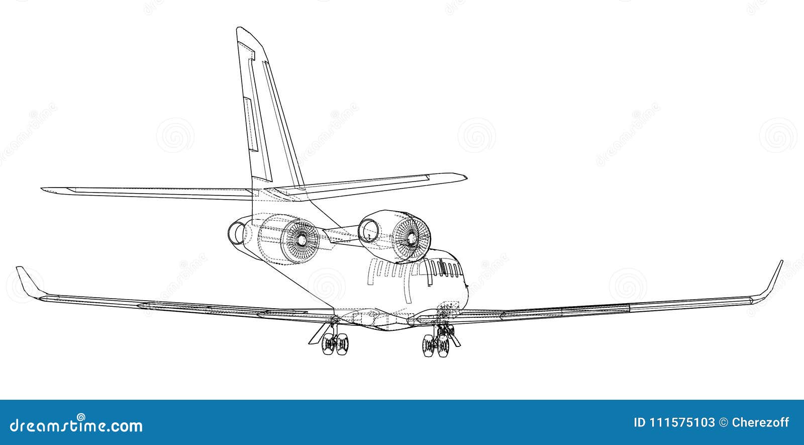 Airplane blueprint. Vector stock vector. Illustration of scheme - 111575103