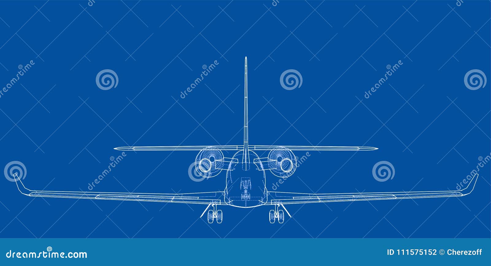 Airplane blueprint. Vector stock vector. Illustration of drawing ...