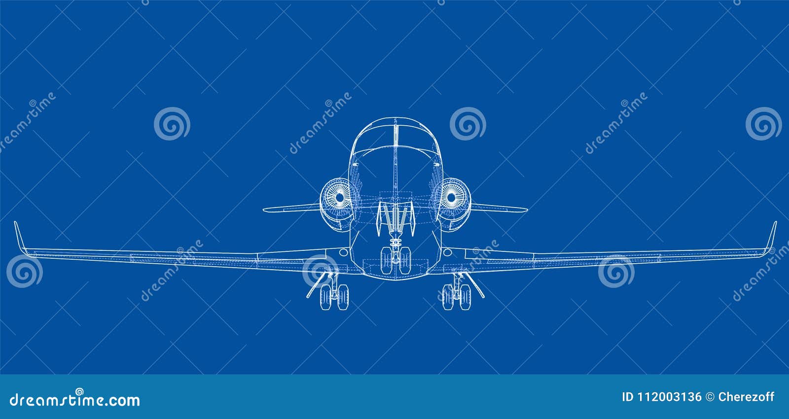 Airplane blueprint. Vector stock vector. Illustration of contour ...